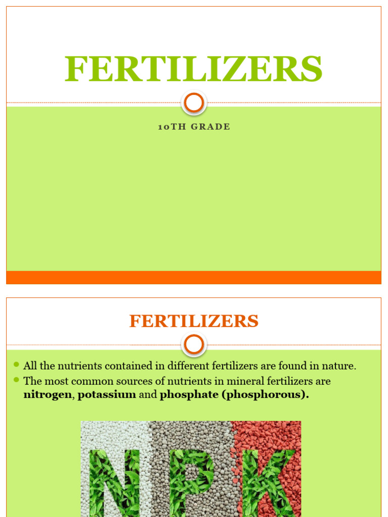 10th Grade Fertilizers | PDF | Fertilizer | Plant Nutrition