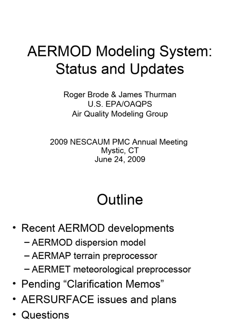 6 AERMOD Update Thurman | PDF | National Weather Service | Computing