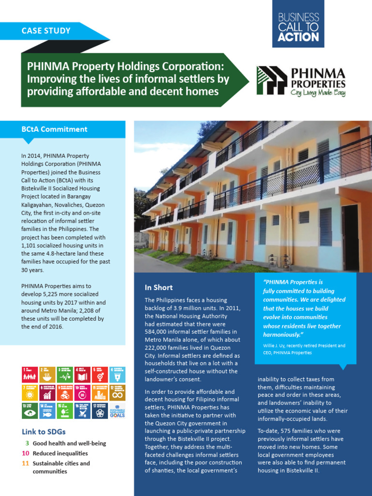 BCtA Casestudy Phinma | PDF | Metro Manila | Squatting
