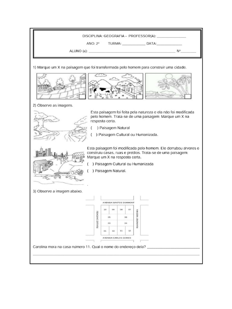 Atividades de Geografia Paisagens Global III | PDF