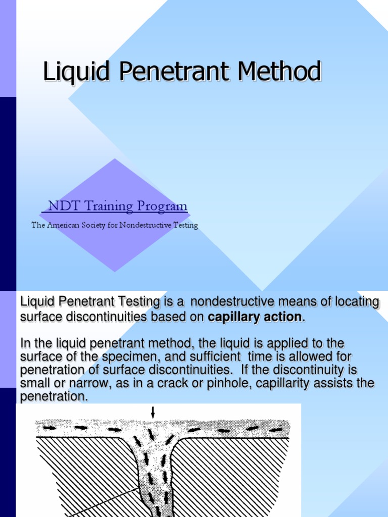 Liquid Penetrant Presentation | PDF | Casting (Metalworking ...
