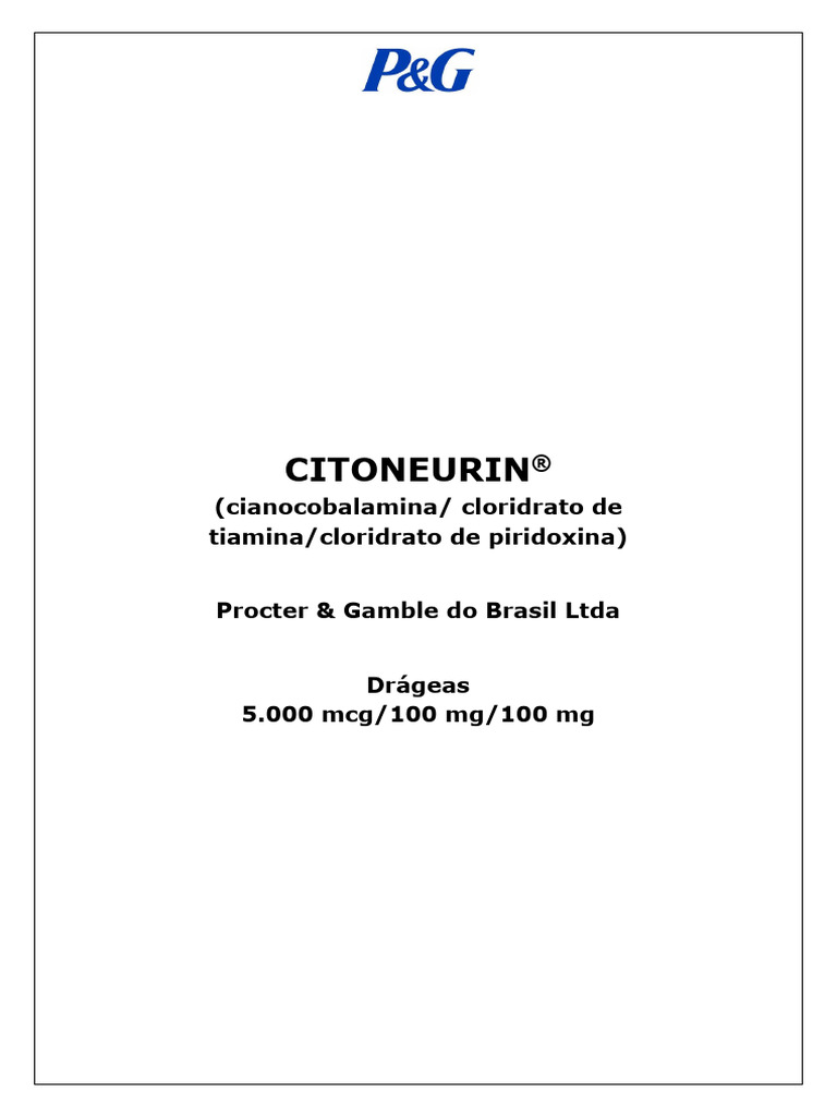 Citoneurin: Suplemento de Vitaminas B para Neuralgia | PDF | Vitamina ...