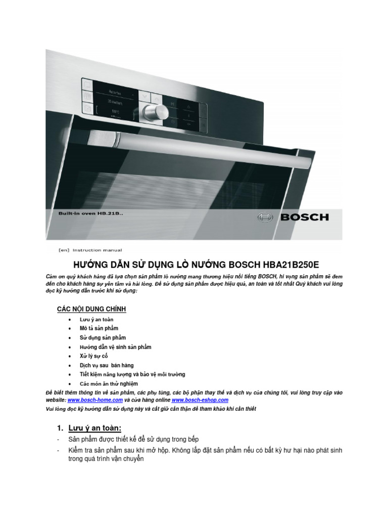 HDSD lò Bosch | PDF