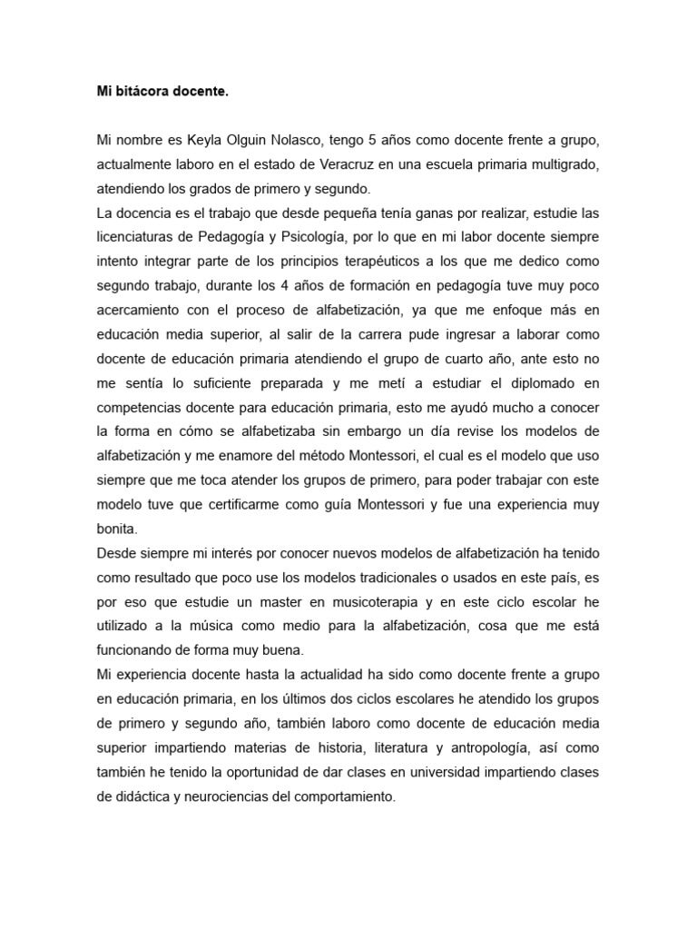 Mi Bitácora Docente | PDF | Maestros | Literatura
