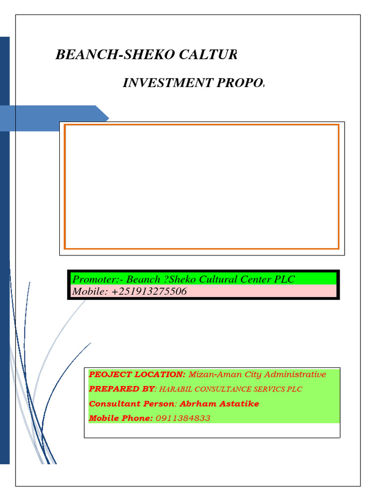 Bench-Sheko Cultural Center | PDF | Tourism | Ethiopia
