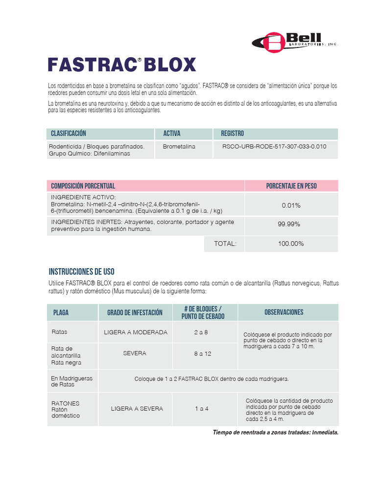 Ficha Técnica-Fastrac Blox | PDF | Roedores Muroides | Roedor