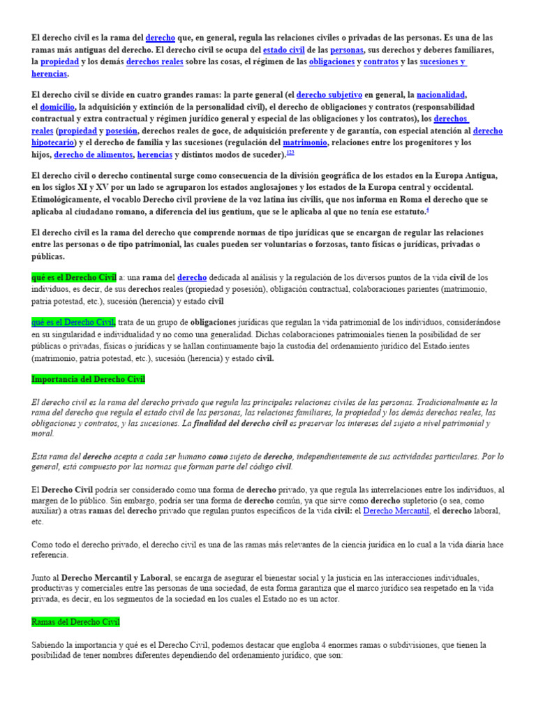 Invetigacion de Derecho Civil, Codigo Civil | PDF | Derecho Civil ...