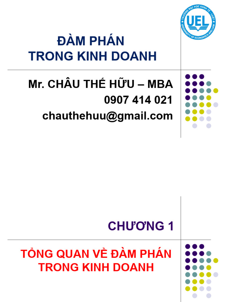 (Print SV) Chuong 1 - Tong Quan Ve Dam Phan Trong KD | PDF
