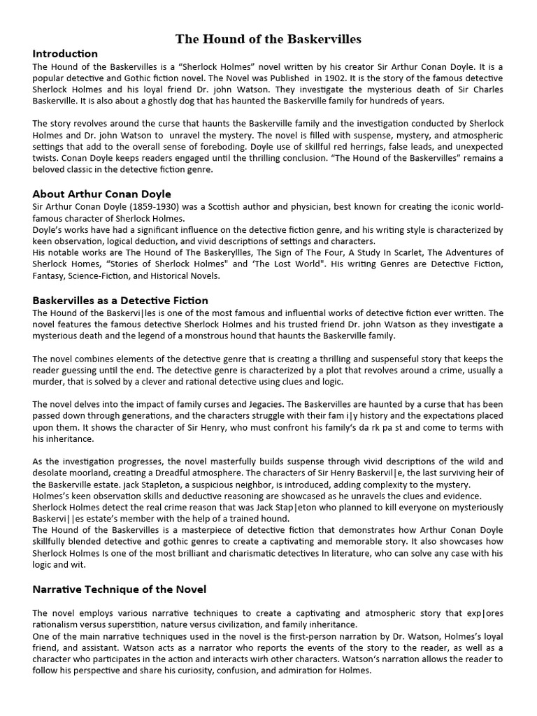 The Hound of The Baskervilles | PDF | The Hound Of The Baskervilles ...