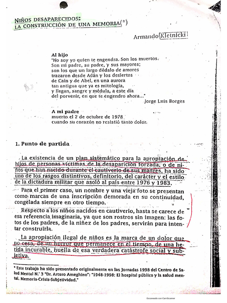 Niños Desaparecidos | PDF