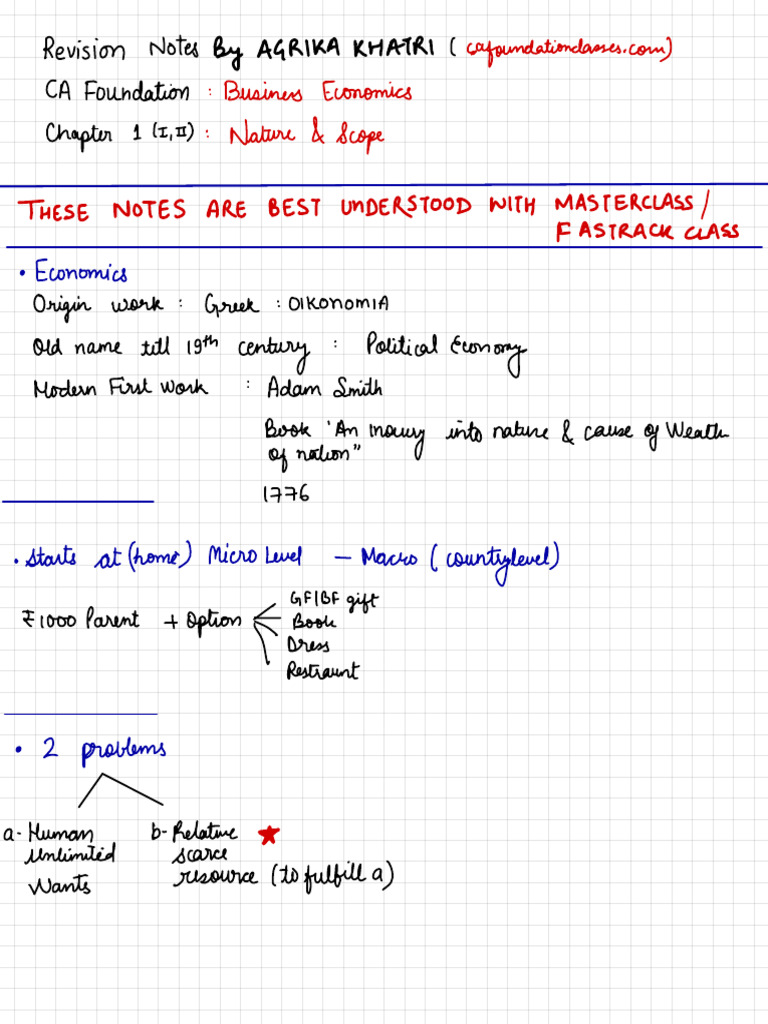 C1 Economics Notes | Download Free PDF | Economics | Microeconomics