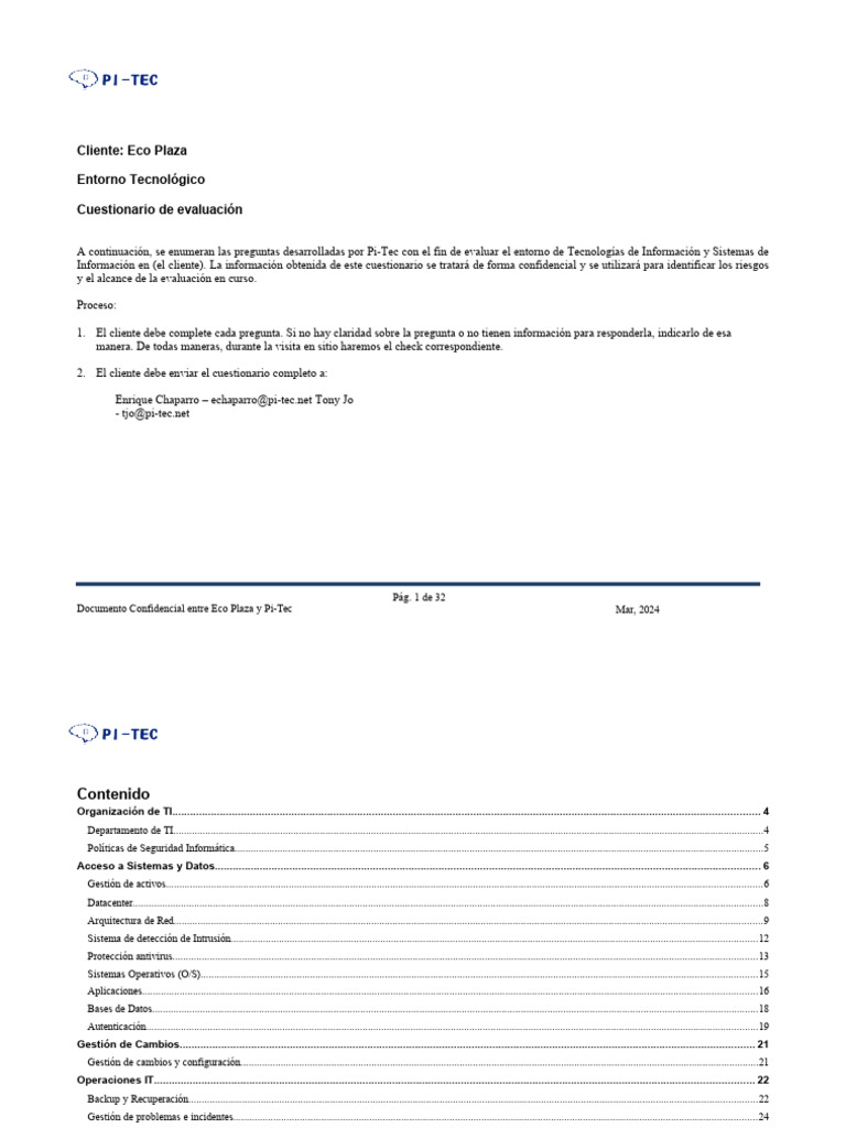 Formulario Assesmemt Tecnológico Eco Plaza | PDF | Apoyo | Contraseña