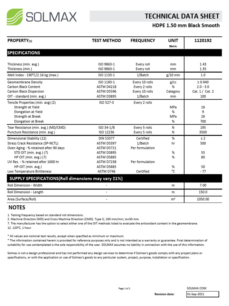 1120192 Technical Data Sheet | PDF | Applied And Interdisciplinary ...