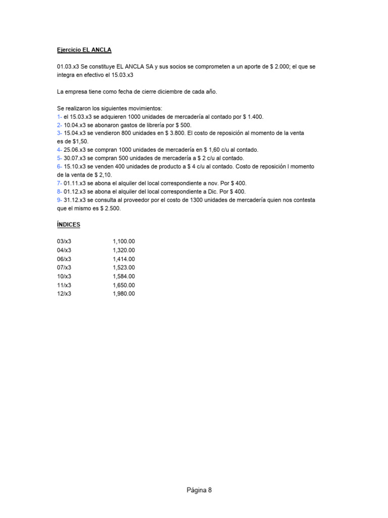 Clase 3-Ejerci. EL ANCLA Enunc. y Soluc | PDF