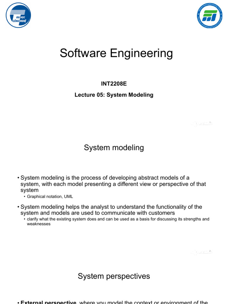 05+06 SE Modeling Architecture | PDF | System | Class (Computer Programming)
