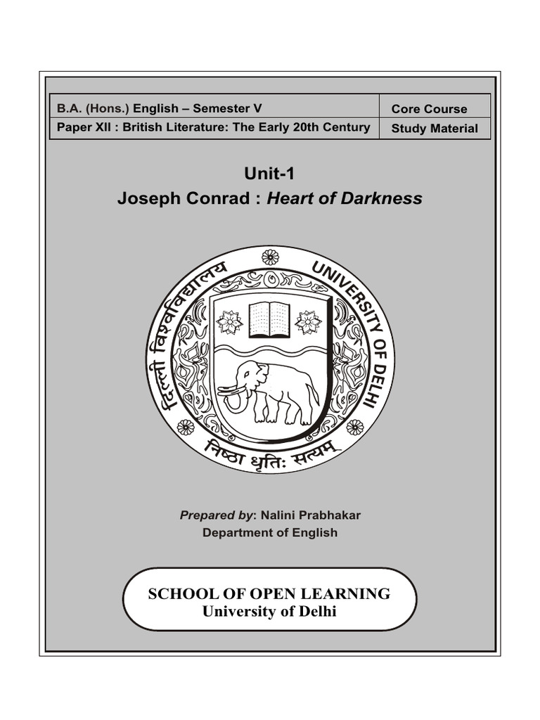 SM - Unit-1 - Heart of Darkness | PDF | Heart Of Darkness | Joseph Conrad
