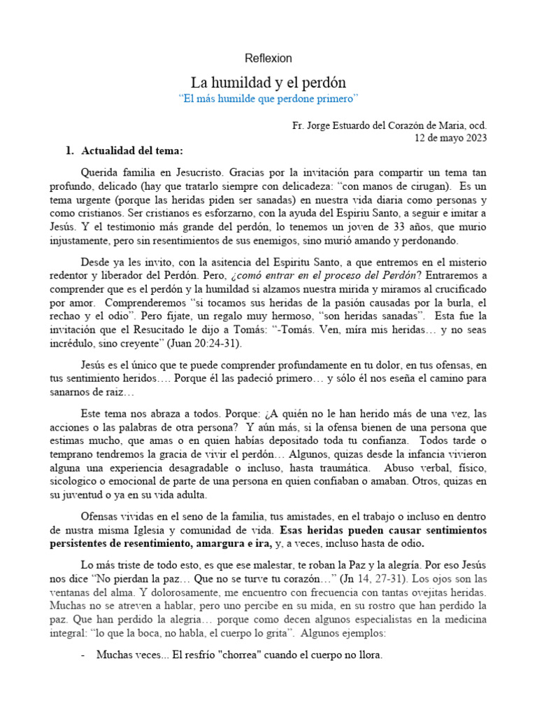 la humildad y el perdón | PDF | Perdón | Amor