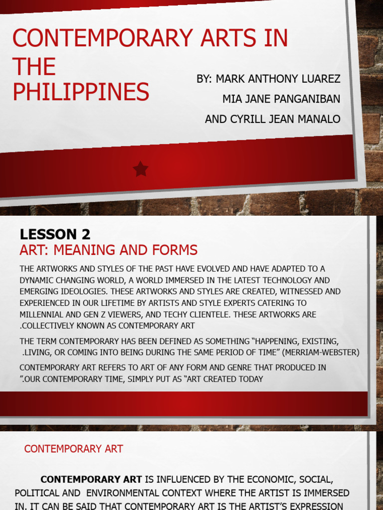 Presentation in Contemporary Philippines Arts in Region | PDF | The ...