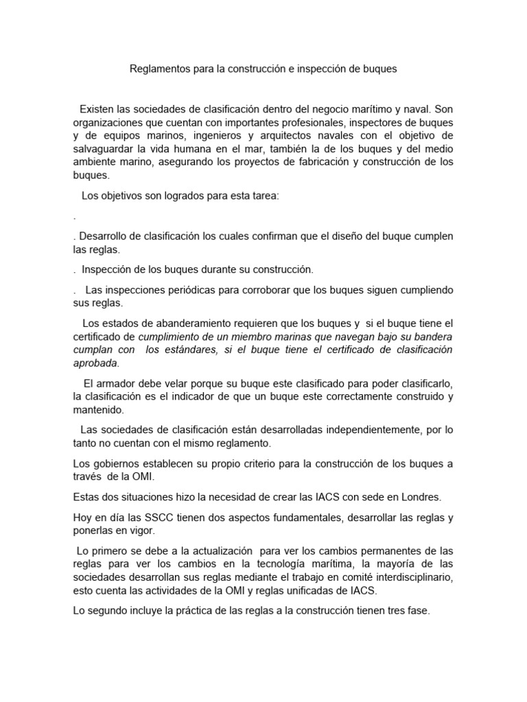 Normas de Construcción de Buques | PDF | Ingeniería