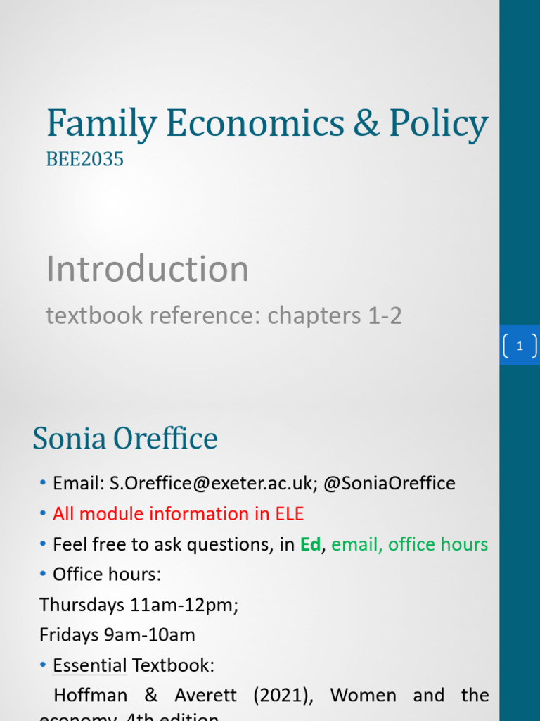Lect 1 Family 2024 | PDF | Economics | Microeconomics