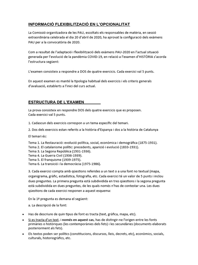 Exàmens Pau Història Pdf