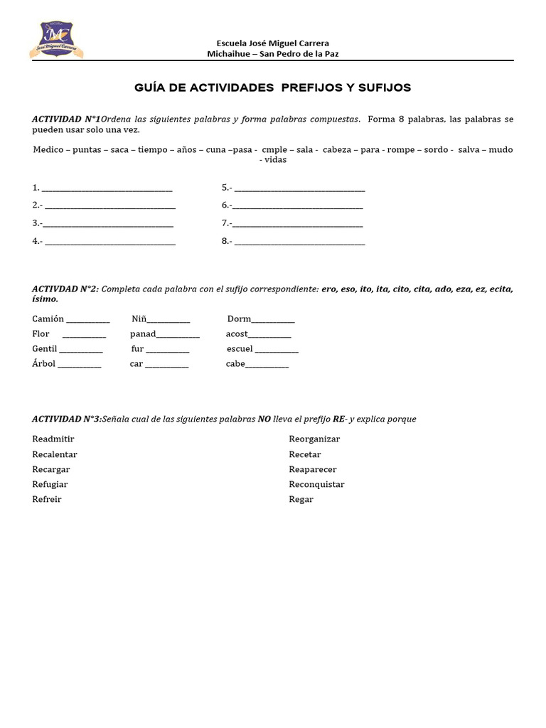 Guía de Prefijos y Sufijos | PDF
