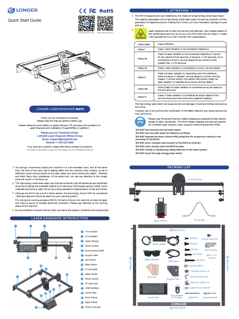 LONGER RAY5 Quick Start Guide 1.3 | PDF | Optics