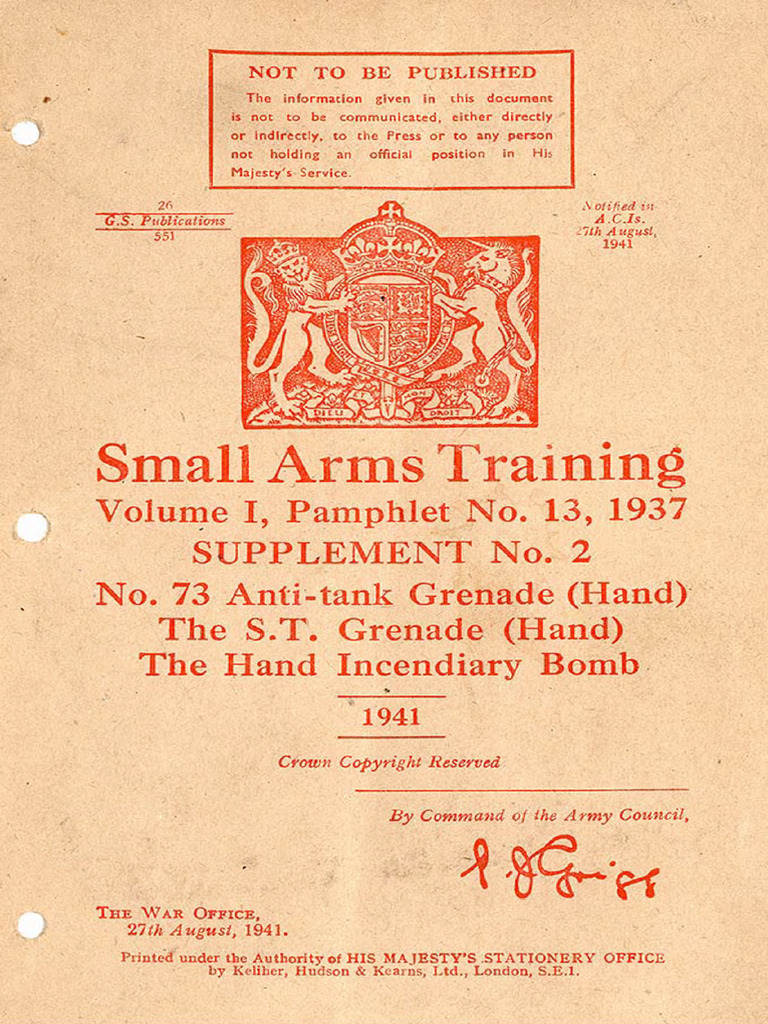 26 Pubs 551, Grenades | PDF | Fuze