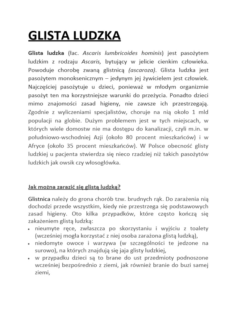 Glista Ludzka | PDF