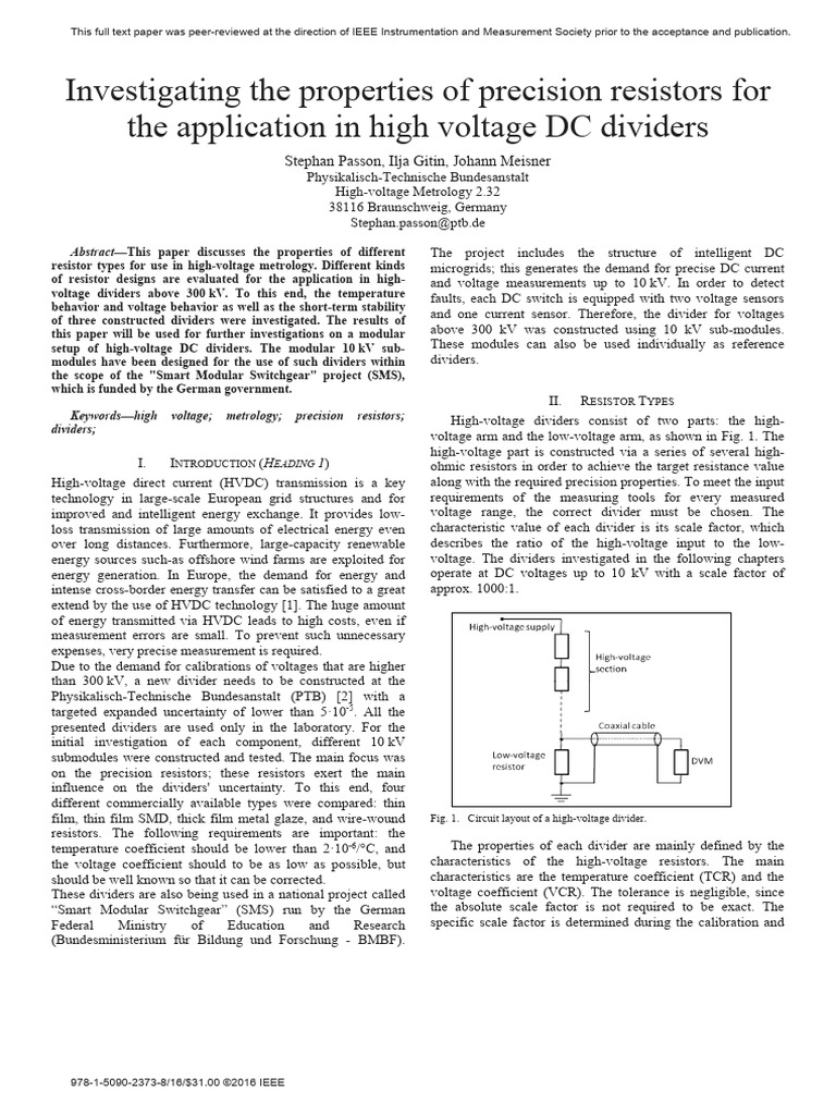 06 - ART - Investigating The Properties of Precision Resistors For The ... 06 - ART - Investigating The Properties of Precision Resistors For The ...
