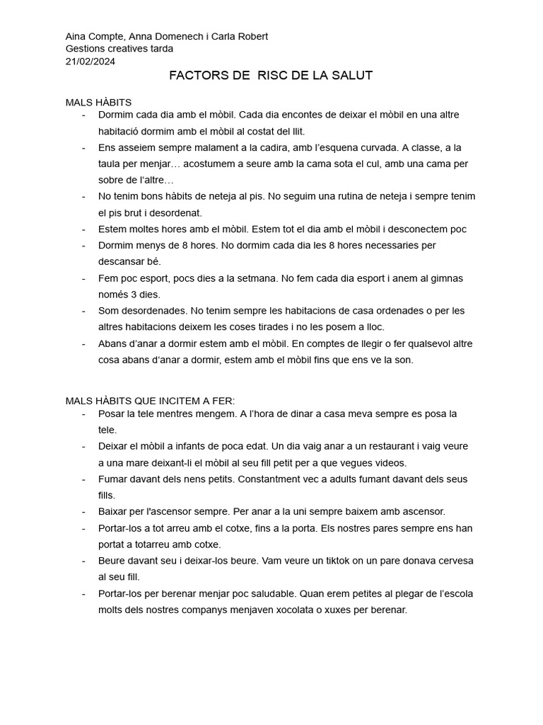 Mals Hàbits | PDF Mals Hàbits | PDF