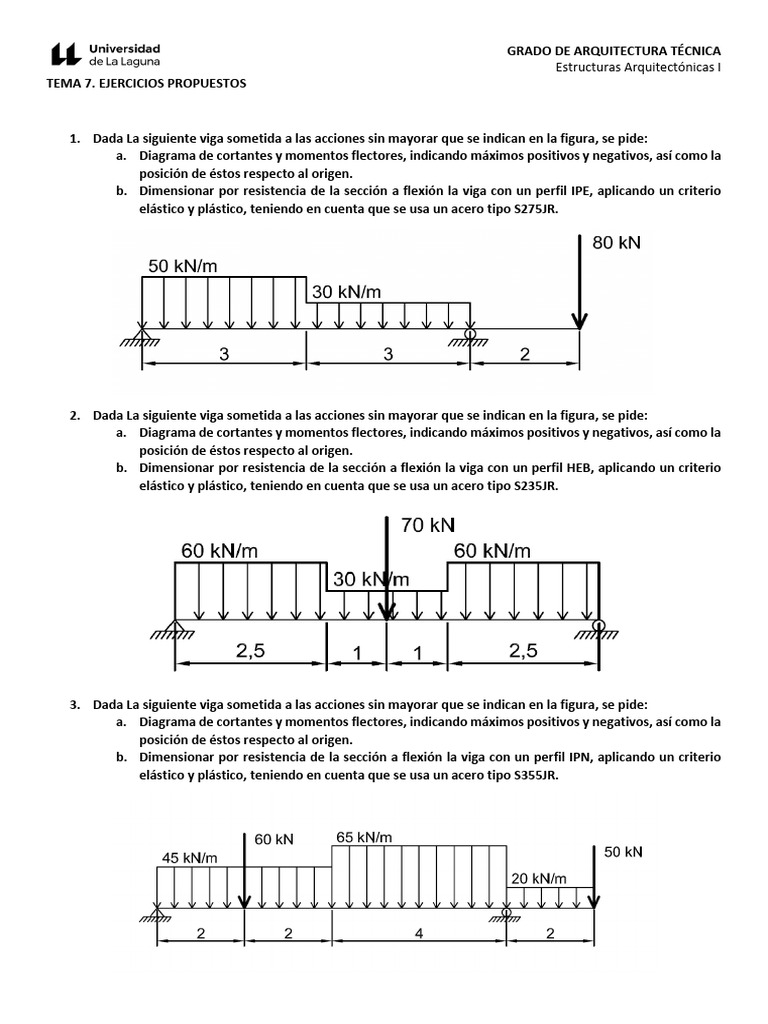 Gat Tema 7 Ejercicios Propuestos | PDF | Viga (Estructura) | Doblar
