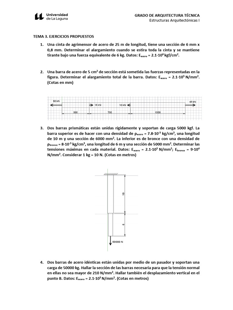Gat Tema 3 Ejercicios Propuestos | PDF | Viga (Estructura) | Ingeniería de Edificación