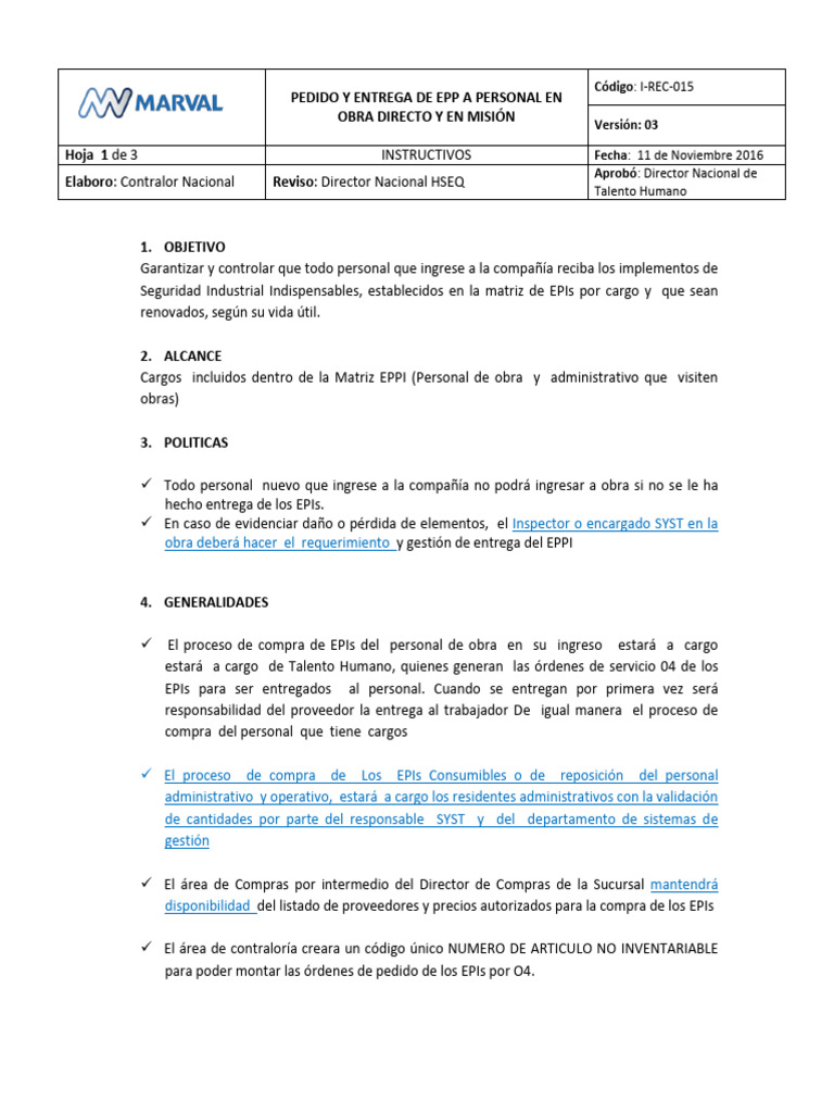 pROCEDIMIENTO PARA PEDIDO DE EPP | PDF