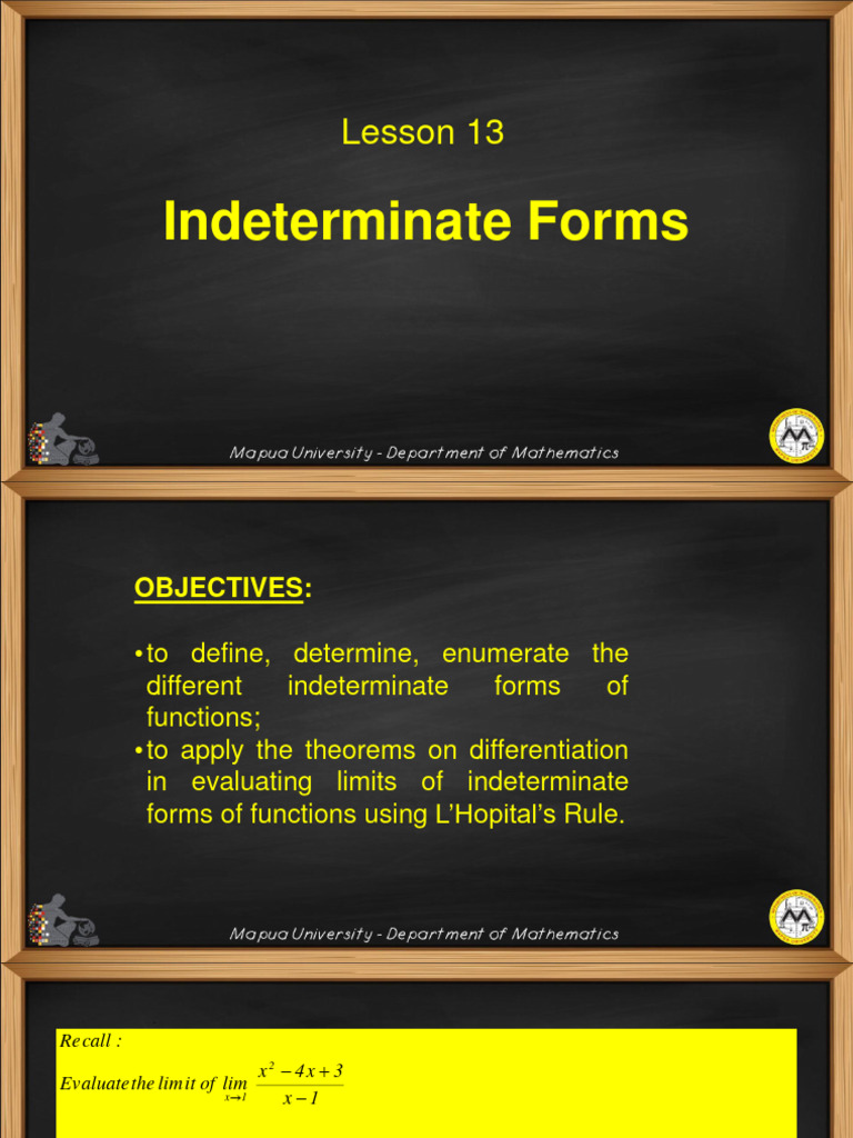 Indeterminate Forms & L'Hopital's Rule | PDF | Mathematical Analysis ...