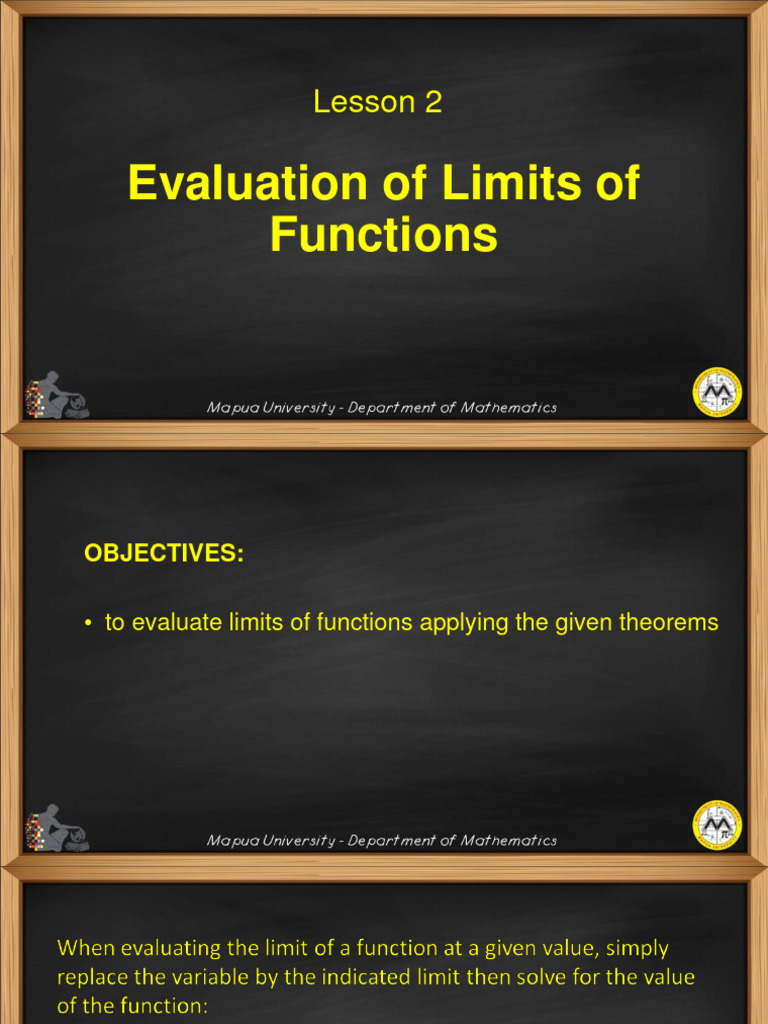 Lesson 2 Evaluation Of Limits Of Functions Download Free Pdf Mathematical Analysis Mathematics