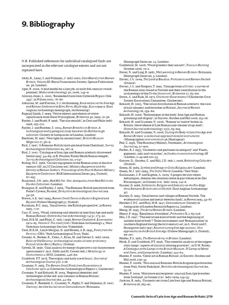 9-10 Bibliog-Concordances-rfs PP | PDF | Roman Britain | Archaeology