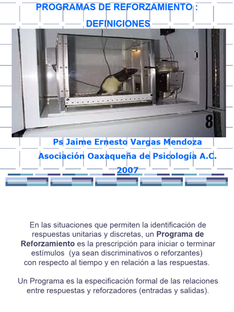 Programas de Reforzamiento | PDF | Reforzamiento | Conceptos psicologicos