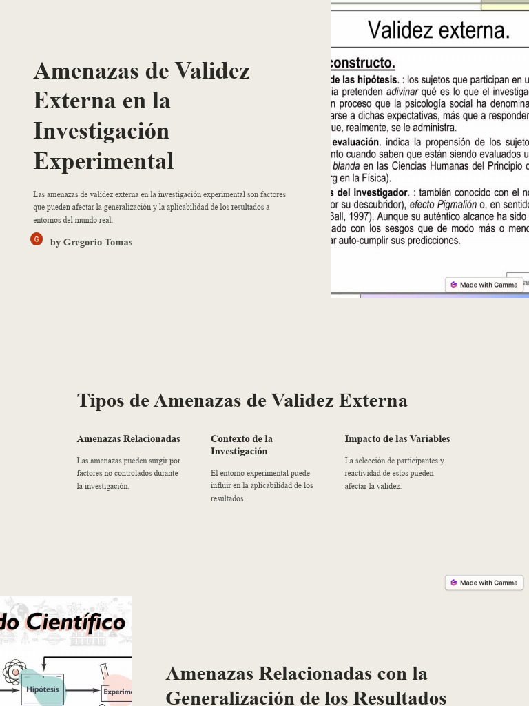 Amenazas de Validez Externa en La Investigacion Experimental | PDF ...