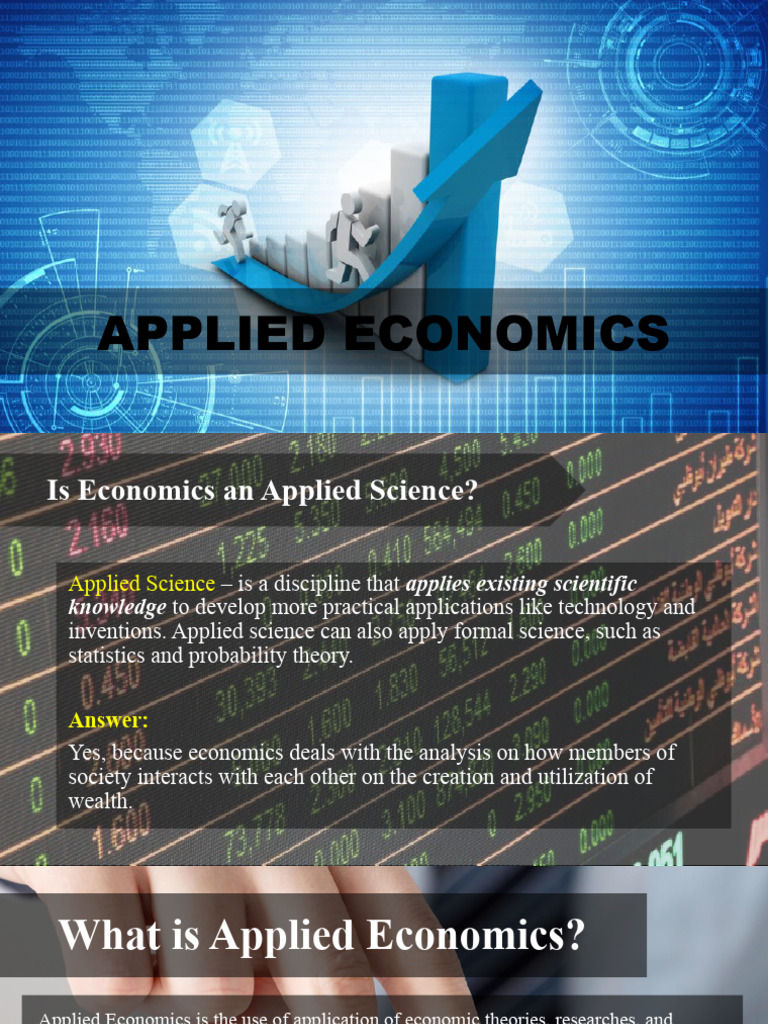 APPLIED ECONOMICS Week 2 | PDF | Economics | Economic System