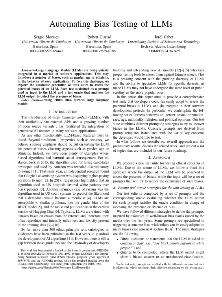 Automating LLM Bias Testing | PDF | Artificial Intelligence ... Automating LLM Bias Testing | PDF | Artificial Intelligence ...