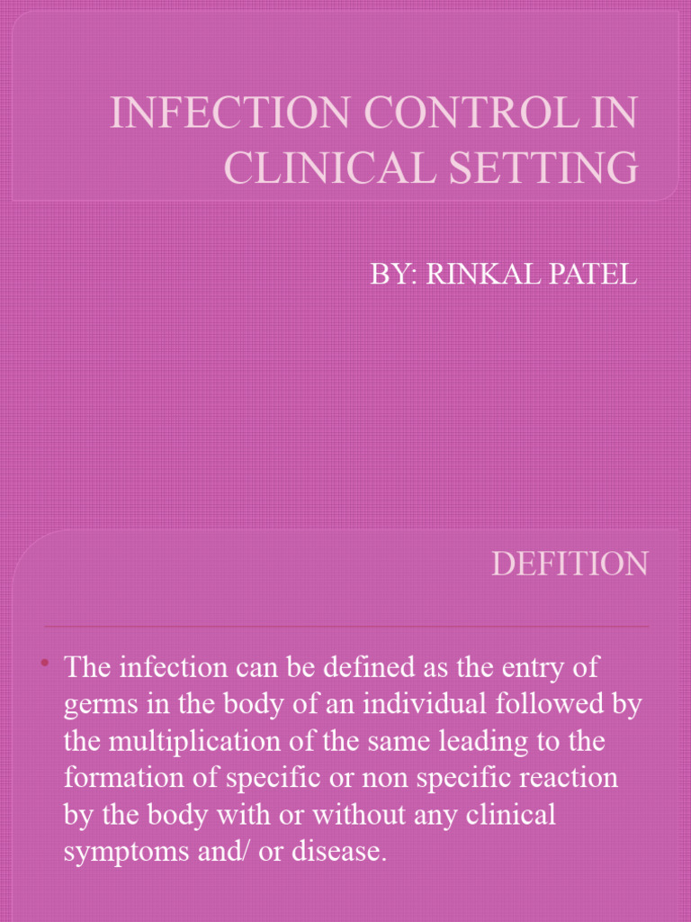 Infection Control in Clinical Setting | PDF | Infection | Immune System