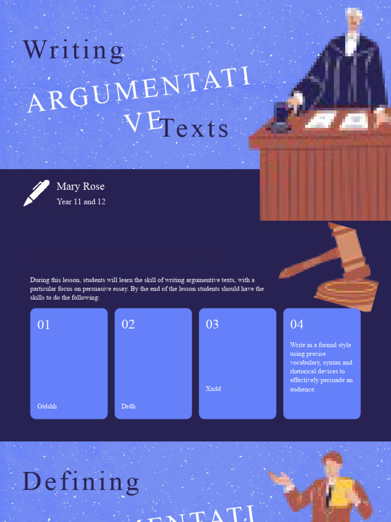 Writing An Argumentative Essay English Presentation in Blue ...