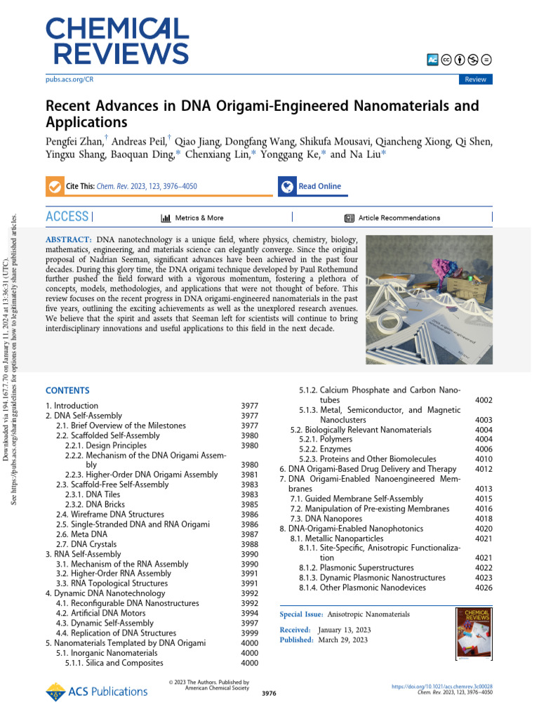 Zhan Et Al 2023 Recent Advances in Dna Origami Engineered Nanomaterials ... Zhan Et Al 2023 Recent Advances in Dna Origami Engineered Nanomaterials ...