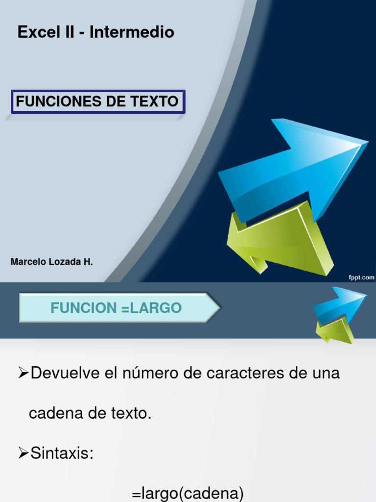 Excel II - Cap 2 Funciones de Texto V4 | PDF | Cadena (informática) | Matemáticas