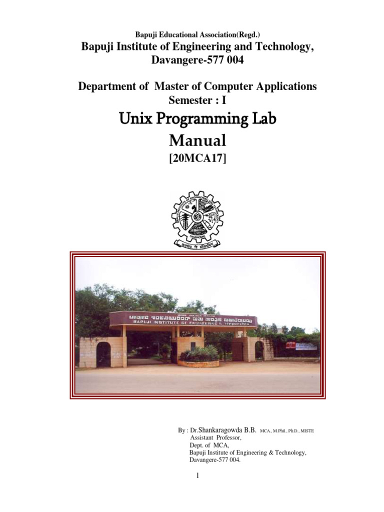 Unix-Manual-2021-by - DR Shankaragowda - B B | PDF | Operating System | Kernel (Operating System)