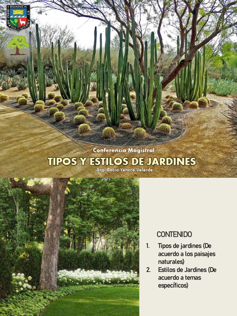 Tipos y Estilos de Jardines 2024 Conferencia- R. Yancce | PDF | Desierto | Zona tropical