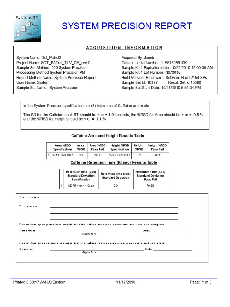 System Precision Report | Download Free PDF | Computing | Software