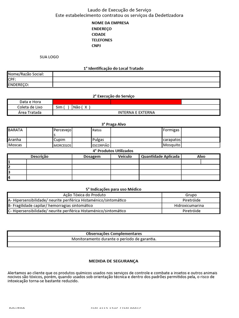 624146460 1 Laudo Dedetizacao Modelo 2 (1) | PDF