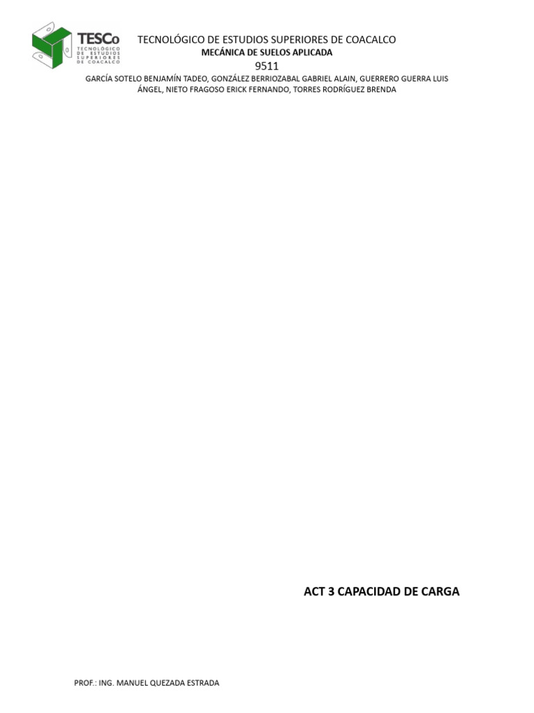 9511 Eq2 ACT3 | PDF | Fundación (Ingeniería) | Ingeniería mecánica